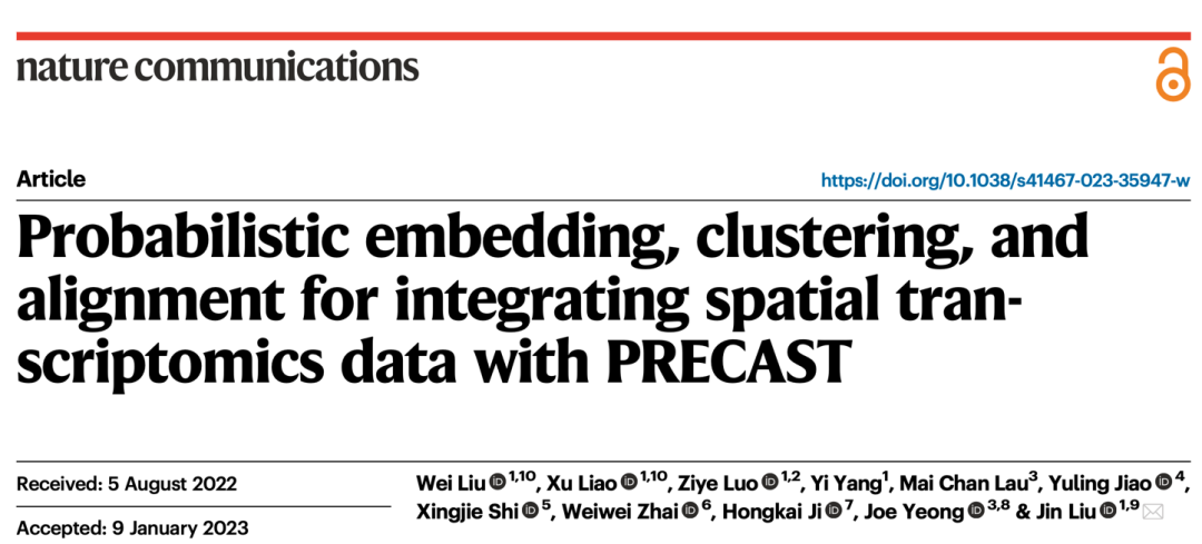Nat Commun︱刘瑾团队发布整合空间转录组数据方法 - 知乎