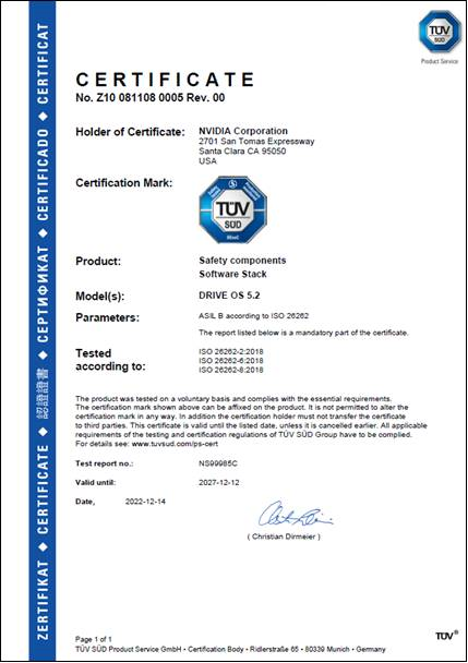 NVIDIA DRIVE OS 自动驾驶操作系统获得顶级安全认证 - 知乎