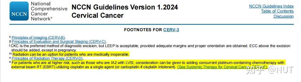 【转载】NCCN临床实践指南：宫颈癌（2024.V1）更新内容一览 - 知乎