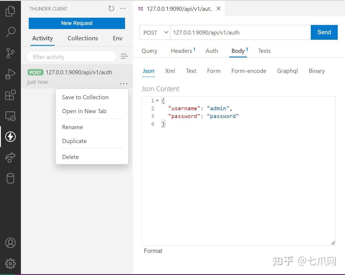 七爪源码：为您的 API 使用 Thunder Client VS Code Extension - 知乎