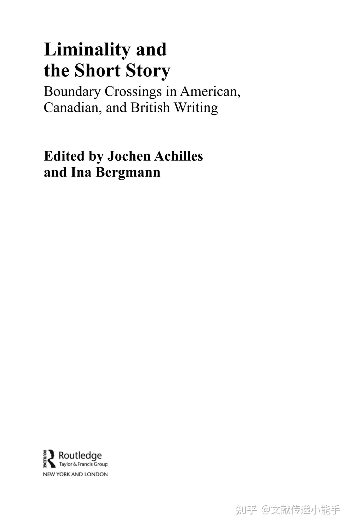 Liminality and the Short Story: Boundary Crossings in American ...