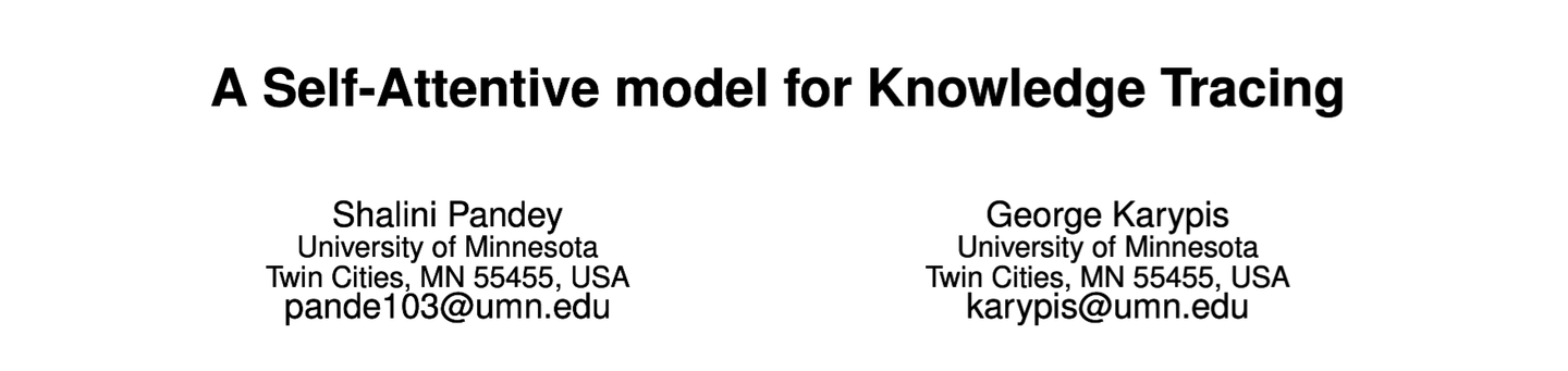 A Self-Attentive model for Knowledge Tracing - 知乎