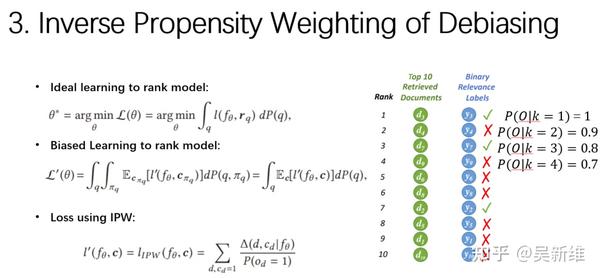Unbiased Learning to Rank: Inverse Propensity Weighting Approaches - 知乎