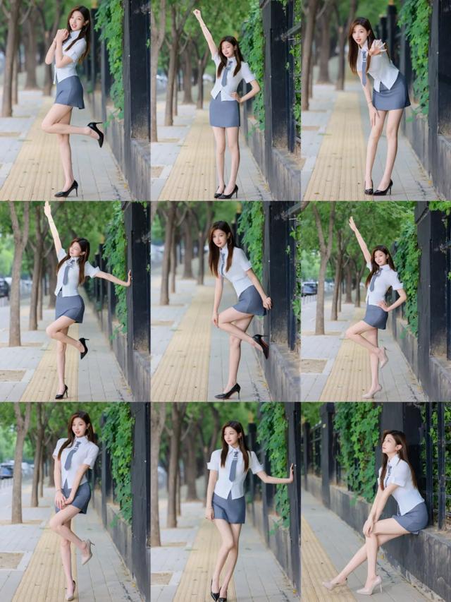 JK美少女街拍！9个超模站姿，巨显腿长，气质这一块拿捏了 - 知乎