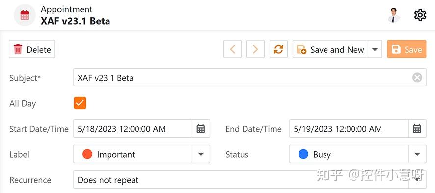 .NET应用UI组件DevExpress XAF v23.1 - 全新的日程模块 - 知乎