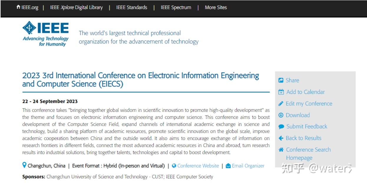 【IEEE独立出版 | 往届均完成检索】 2023年第三届电子信息工程与计算机科学国际会议（EIECS 2023）火热征稿中 - 知乎