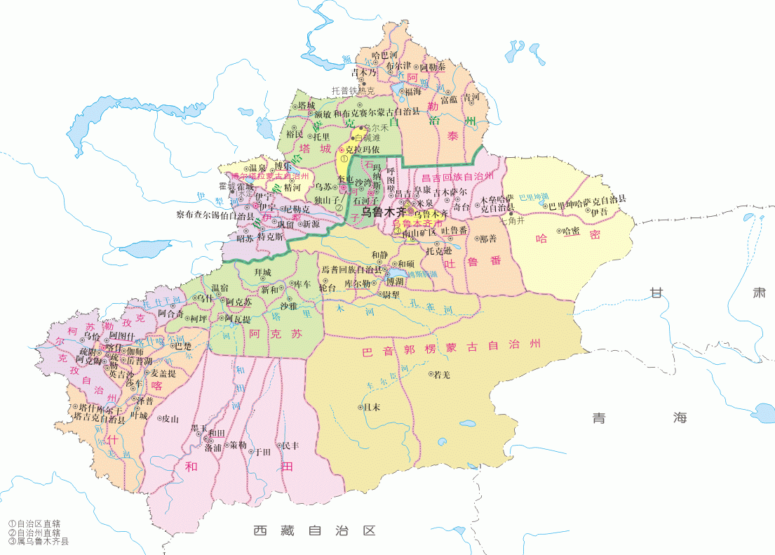 建国以来，新疆维吾尔自治区行政区划沿革地图详解（1949-1999） - 知乎