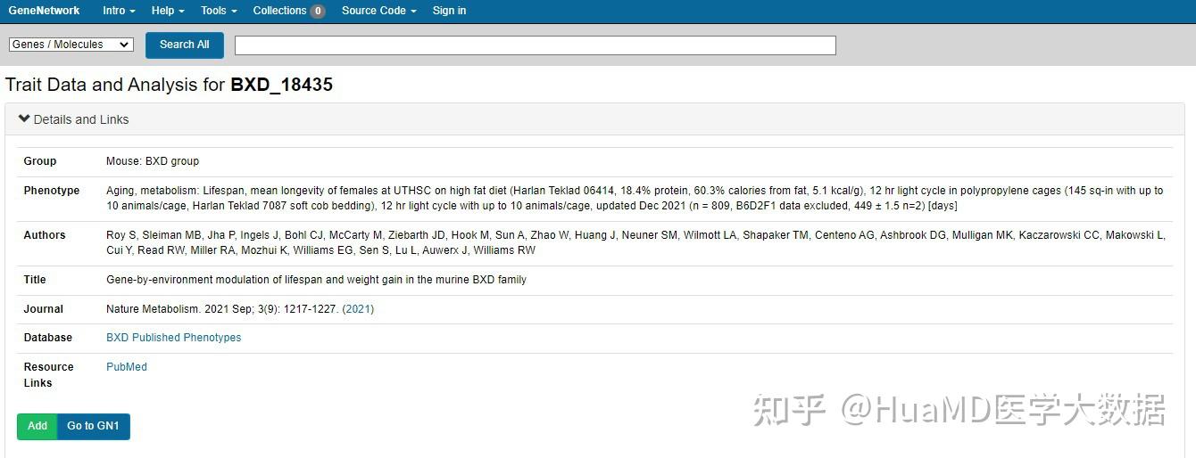 医学大数据及其综合分析（二）—— BXD小鼠数据库/GeneNetwork介绍 (3) - 知乎
