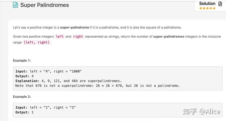 87. 超级回文的个数（Super Palindromes） - 知乎