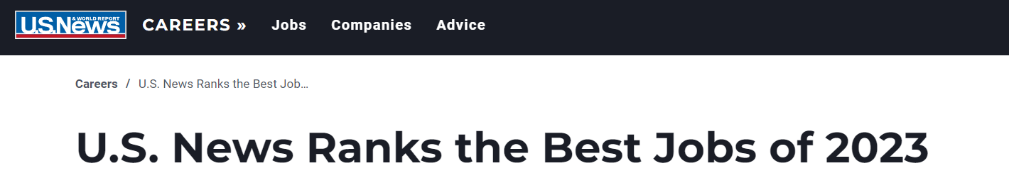 2023 US News BEST JOB榜单分享，快来了解你心仪的职业吧！ - 知乎