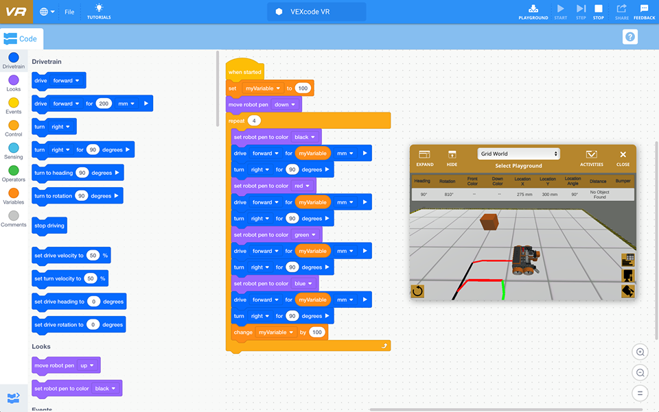 VEX虚拟机器人编程软件VEXcode VR上线！ - 知乎