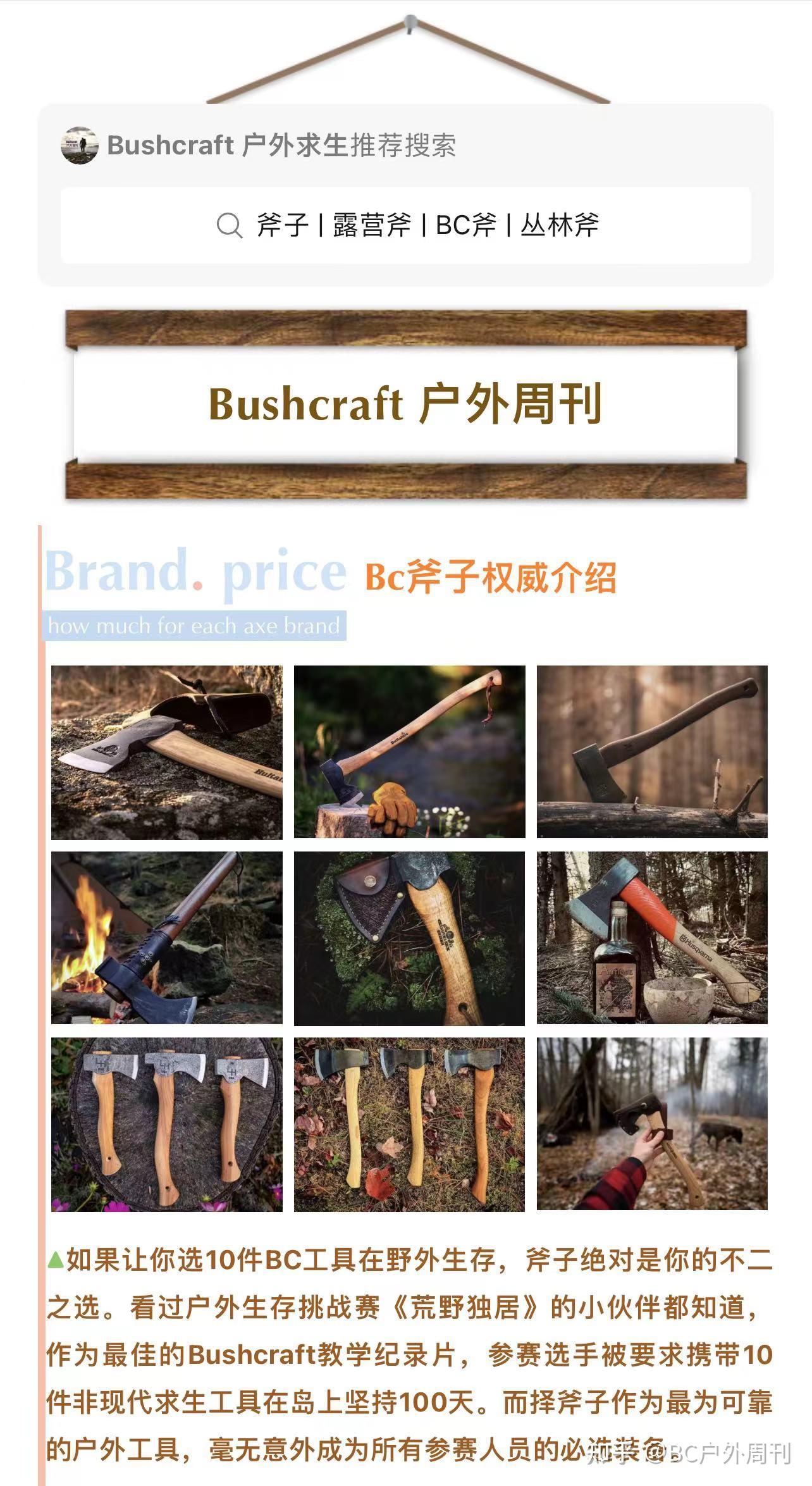 【露营斧珍藏版】史上最全露营斧介绍，Bushcraft户外生存的不二之选！ - 知乎