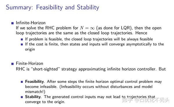 【Linear MPC入门】Model Predictive Control Algorithm, Feasibility and Stability - 知乎