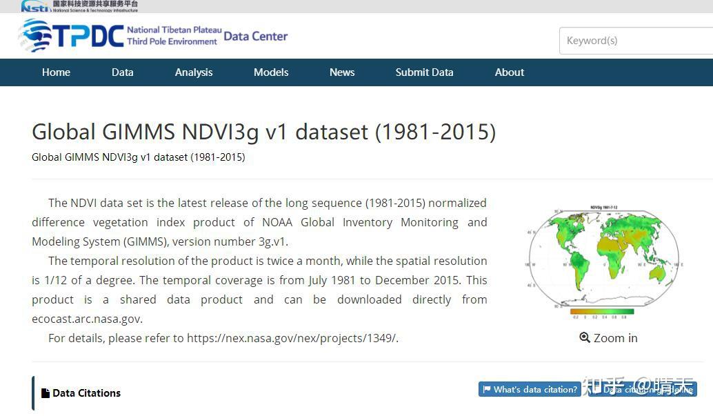 NDVI数据集下载及区别 - 知乎