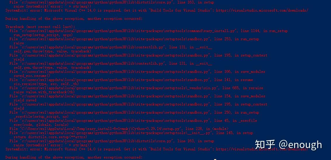 在执行 pip install 时遇到错误：python setup.py egg_info ... - 知乎