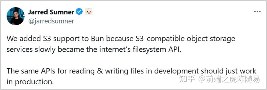 Nodejs的竞争者Bun又整活了，Bun.s3预告 - 知乎