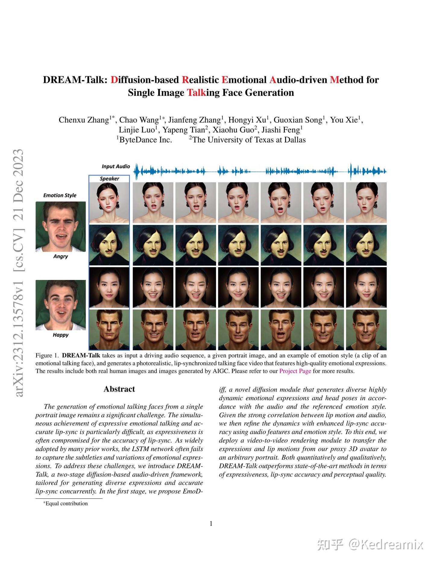 Talking Head Generation论文速递 2024-01-24 更新 - 知乎