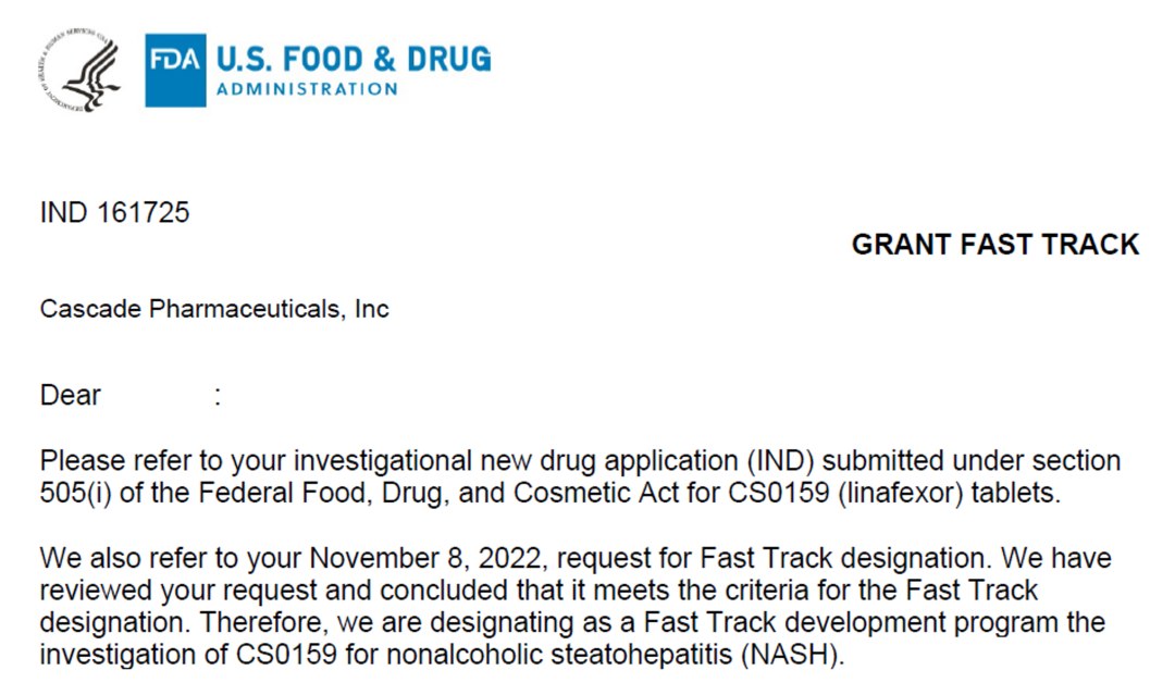 喜报 | 凯思凯迪I类新药CS0159获得FDA快速通道资格 - 知乎