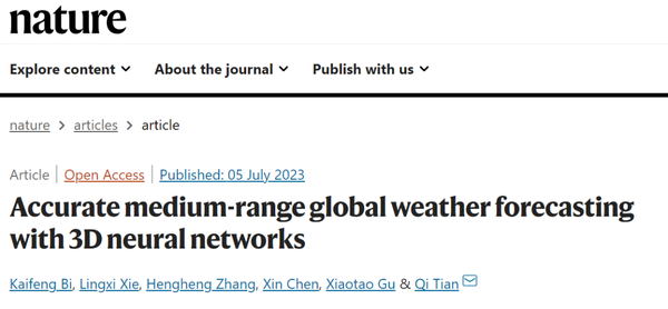 华为盘古气象大模型登Nature正刊：破解气象预测难题，比传统方法快1万倍 - 知乎