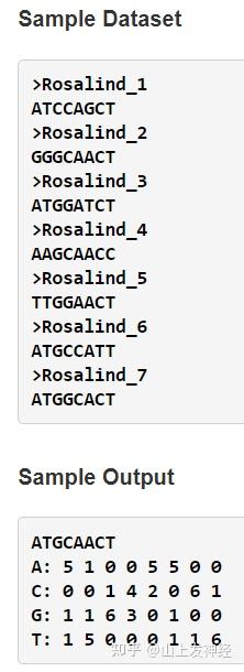 生物信息学练习Rosalind 10-Consensus and Profile - 知乎