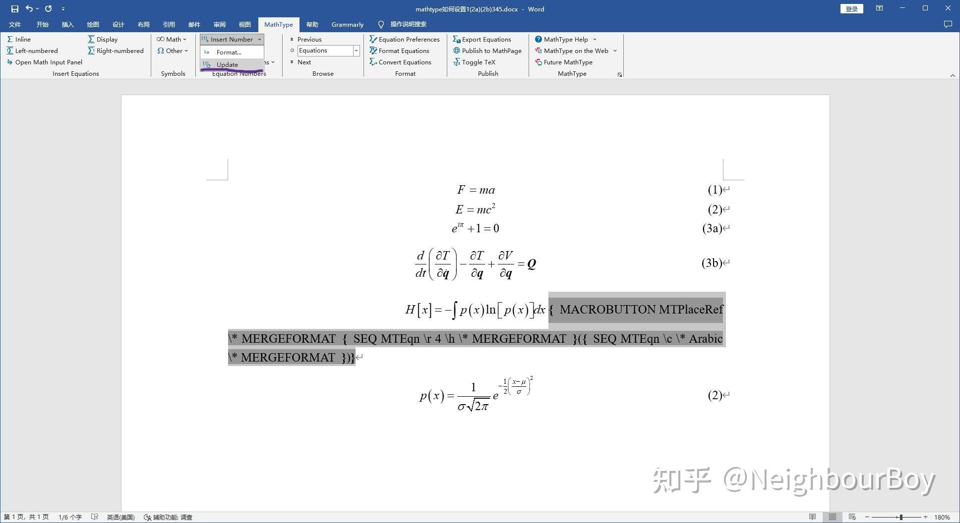 Mathtype中如何设置公式编号为1,2,(3a),(3b),4,5这类形式 - 知乎