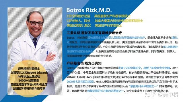 美国试管婴儿教父Botros Rizk教授：全球为数不多的拥有3重认证的医生（CEF生殖与妇科医疗中心） - 知乎
