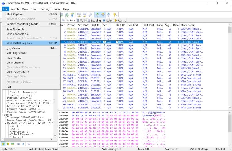 Windows下使用内置无线网卡抓取WiFi报文2（CommView方案） - 知乎