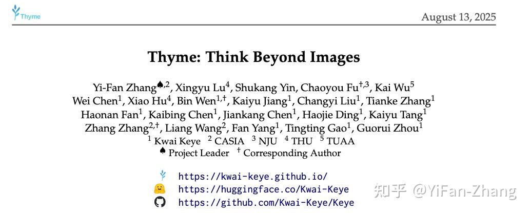 Thyme全面开源：复现o3的大多Think with Image功能 - 知乎