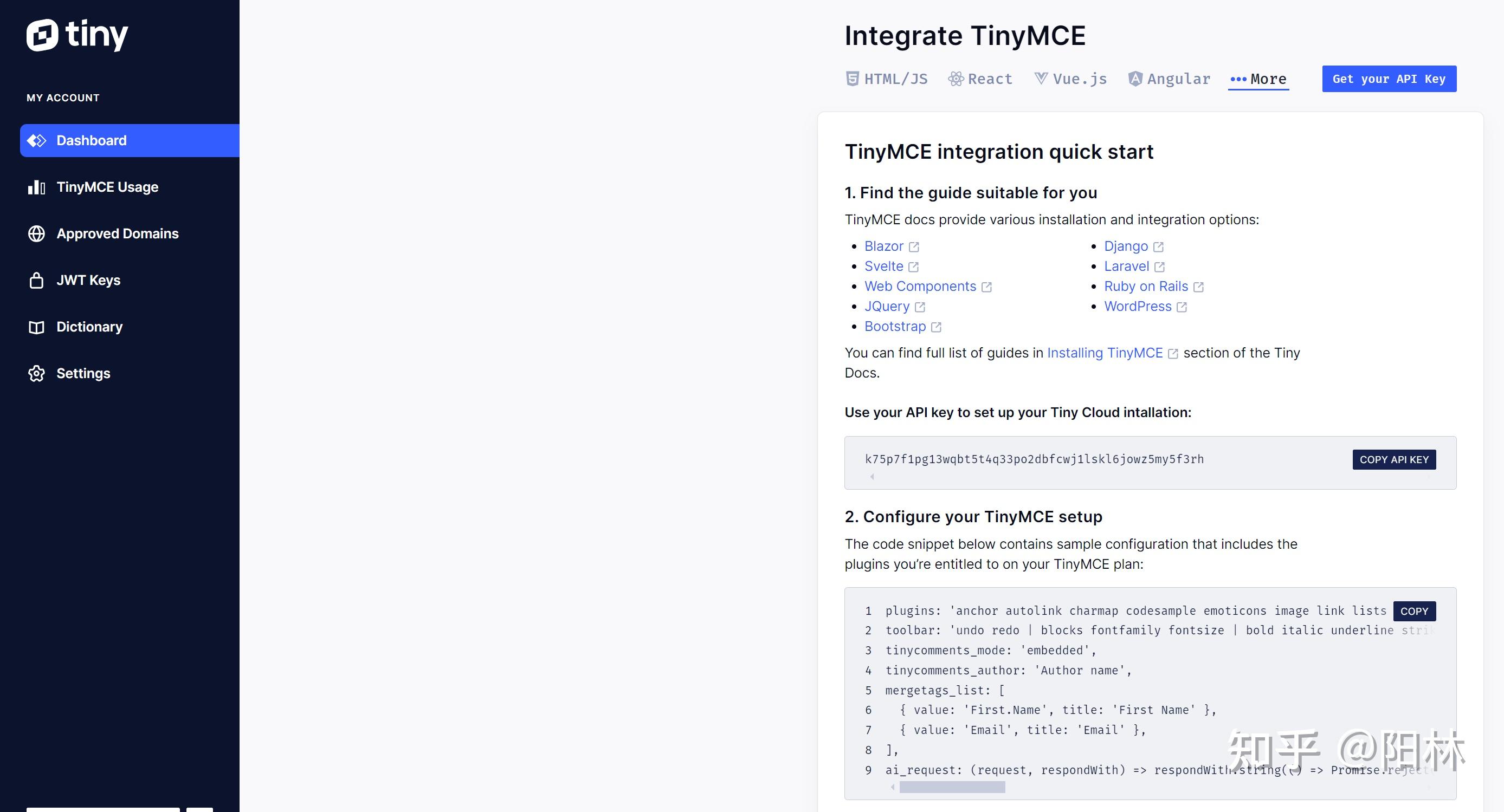 TinyMCE API 密钥无效，富文本tinymce插件 valid API key - 知乎