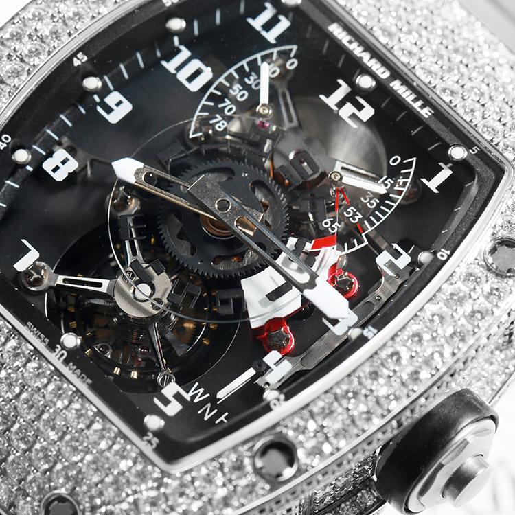 测评欣赏：理查德米勒男士系列RM 003-V2全灰款后加钻（铂金款）GMT陀飞轮腕表 - 知乎