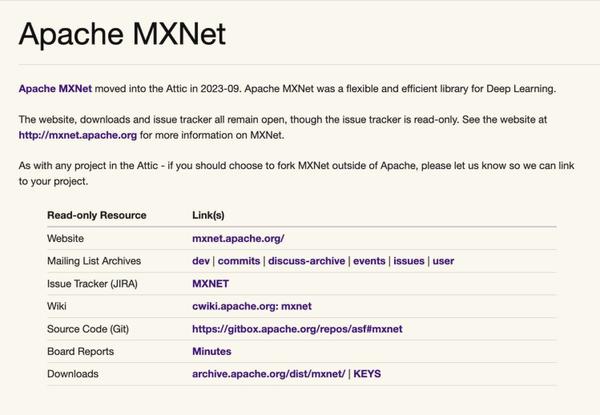 Apache 顶级项目 MXNet 退役！大神李沐创办、亚马逊首选深度学习框架如何从大厂“宠儿”到落入“冷宫”？ - 知乎