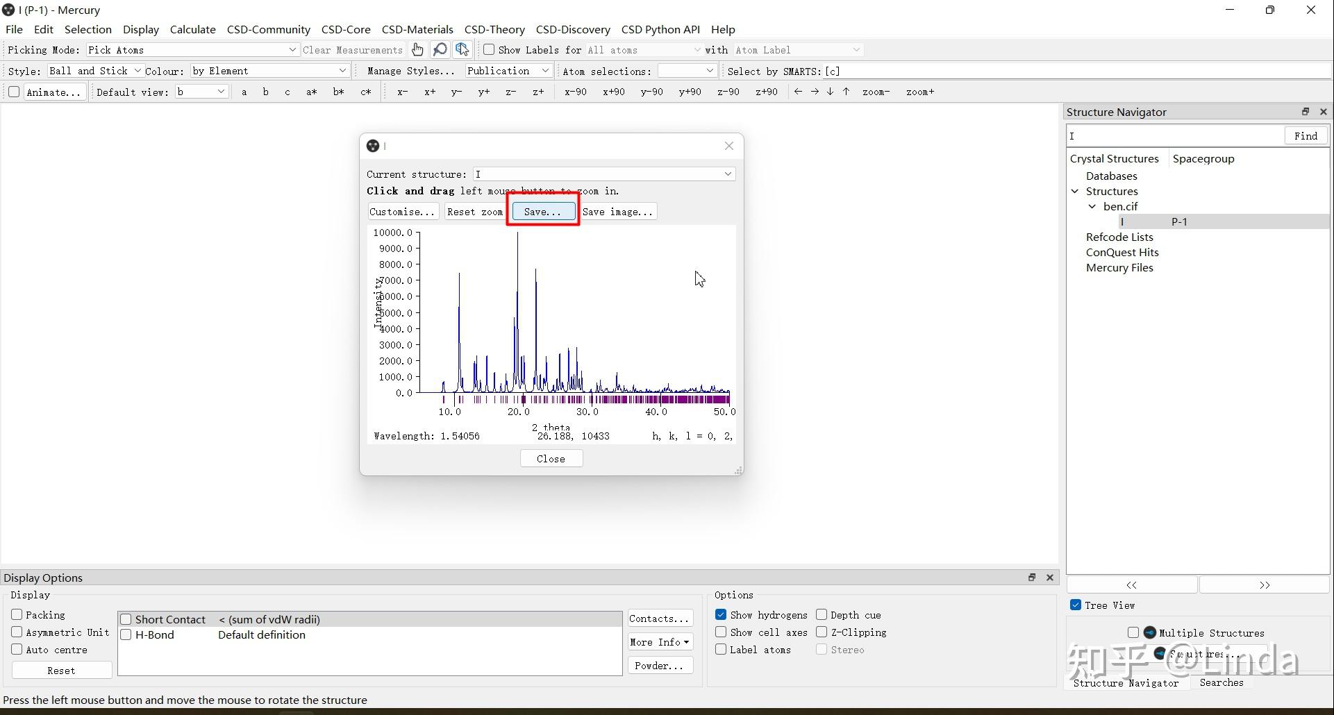 Mercury模拟单晶CIF文件的粉末XRD谱图 - 知乎