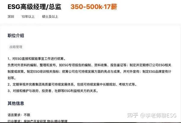 “冷门”ESG岗，年薪850万？又又又标题党了么？来看看ESG总监的工作是什么 - 知乎