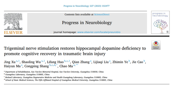 Prog Neurobiol︱马超/尚从平团队合作发现三叉神经电刺激对创伤性脑损伤后认知功能恢复的神经环路机制 - 知乎