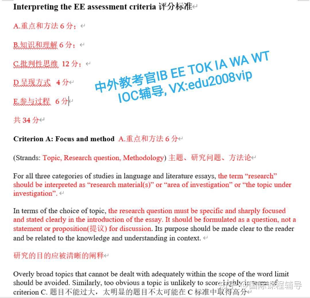 IB中文EE论文指南—考官干货分享 - 知乎
