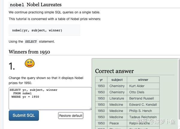 【刷题】SQLZOO（1-6） - 知乎