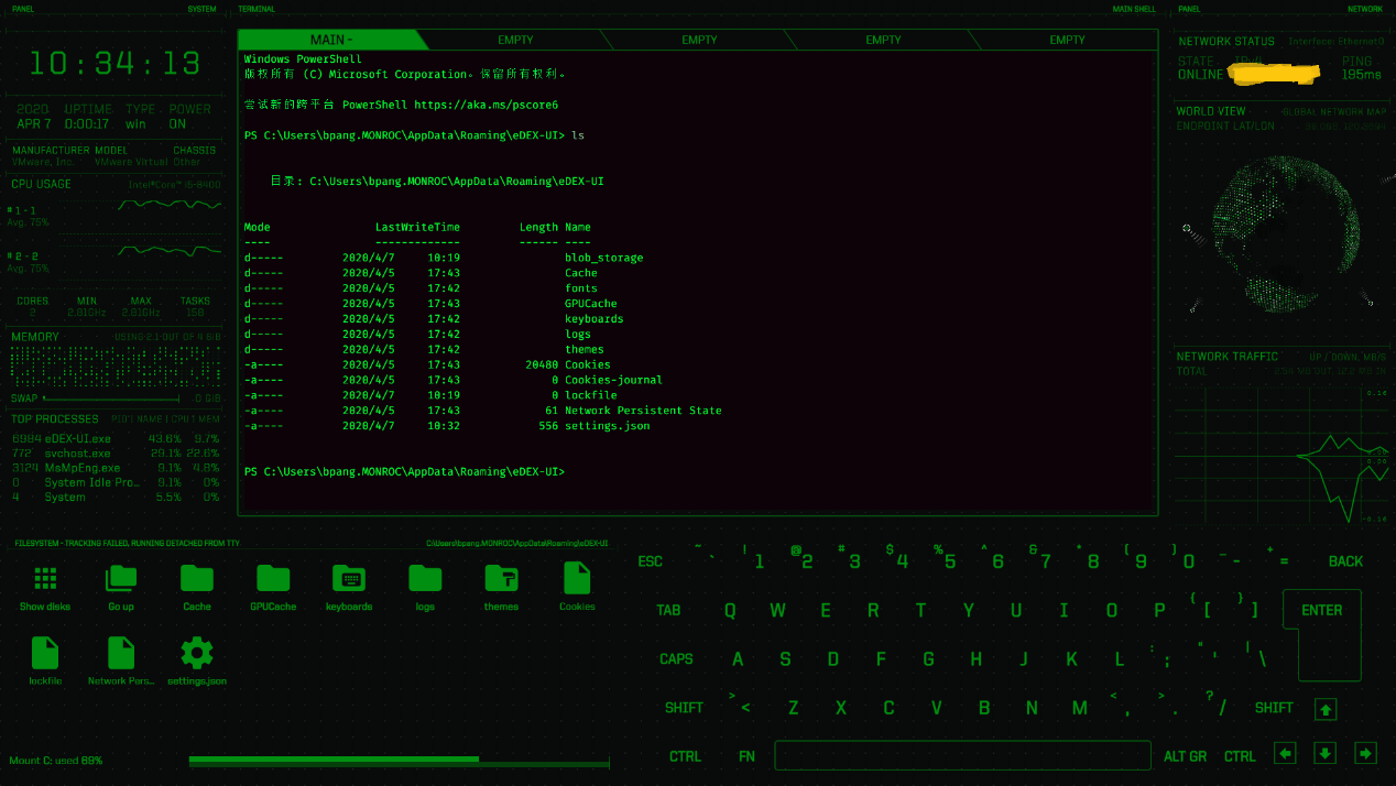 酷炫的终端模拟器eDEX-UI - 知乎