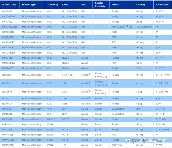 Serotec细胞增殖标志物抗体 - 知乎