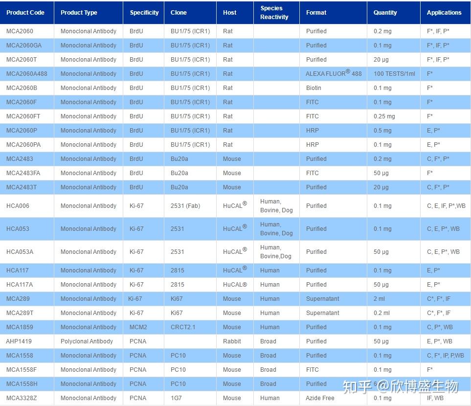 Serotec细胞增殖标志物抗体 - 知乎