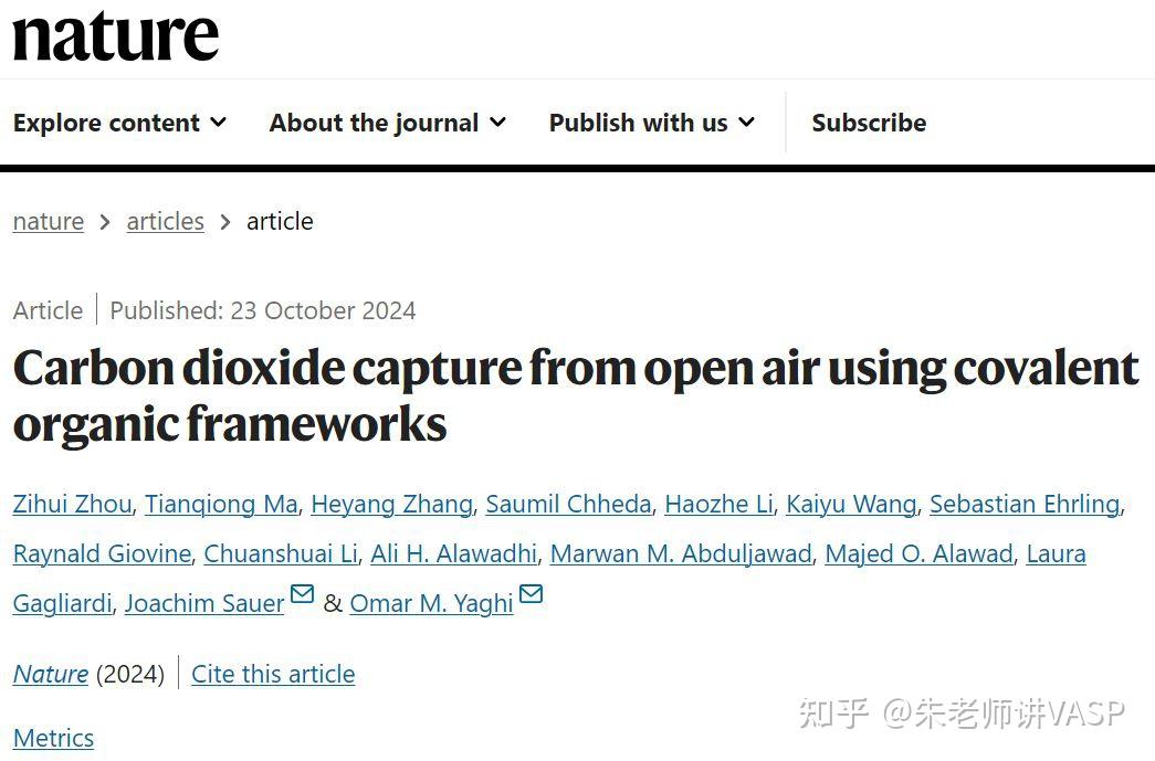 MOF/COF大神，最新Nature！ - 知乎