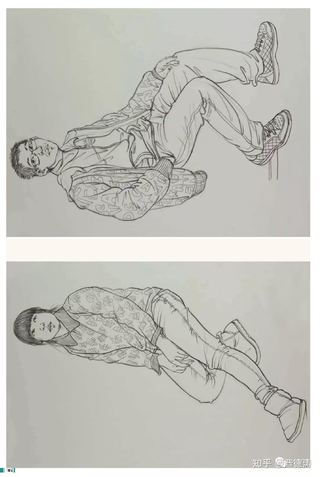 速写 | 线性速写人物动态临摹参考素材图片 - 知乎