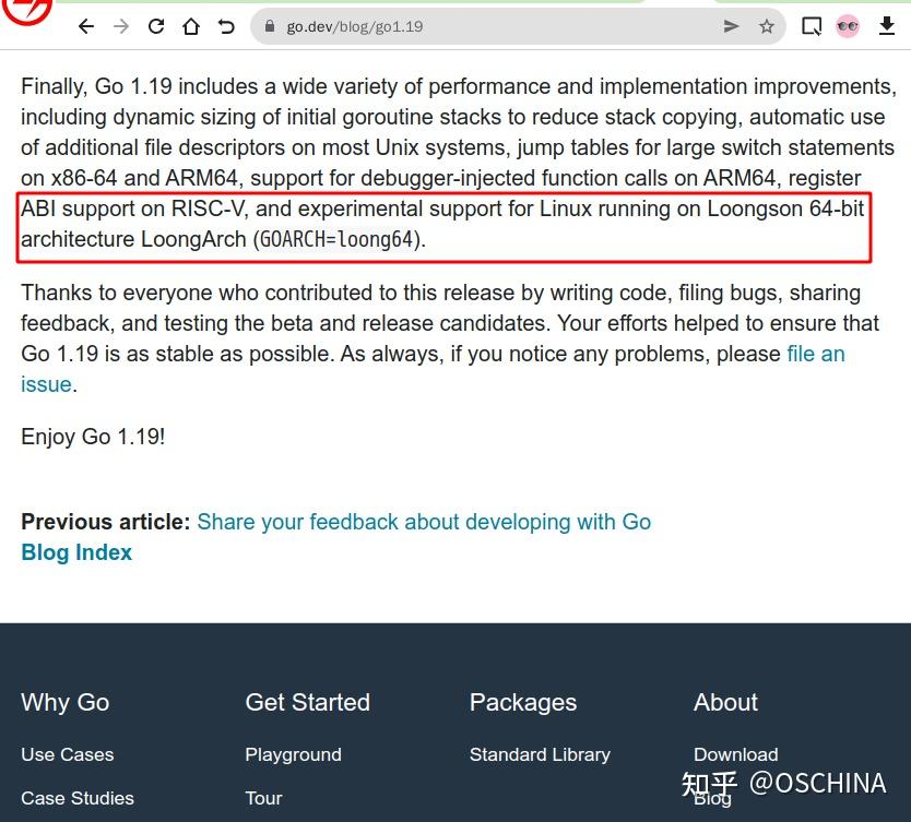 Go 1.19 开始原生支持 LoongArch 架构 - 知乎
