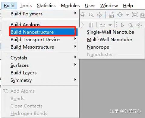 第十章第五小节：Materials Studio（MS）软件 纳米结构构建器（Nanostructure Builder）碳纳米管 纳米簇 - 知乎