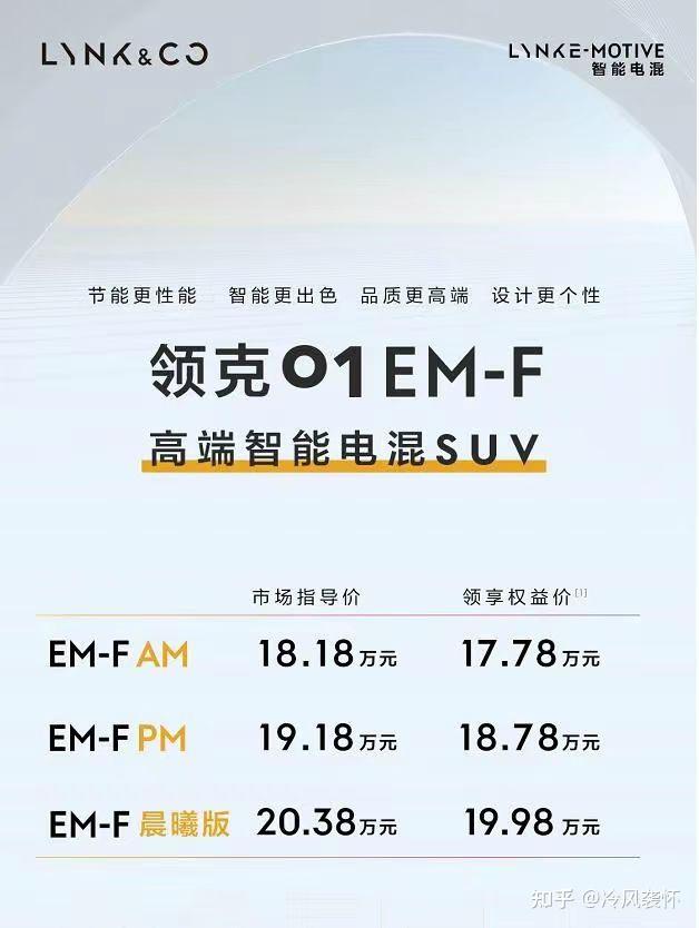 20万以内不惧油价又有面的—领克01EM-F - 知乎