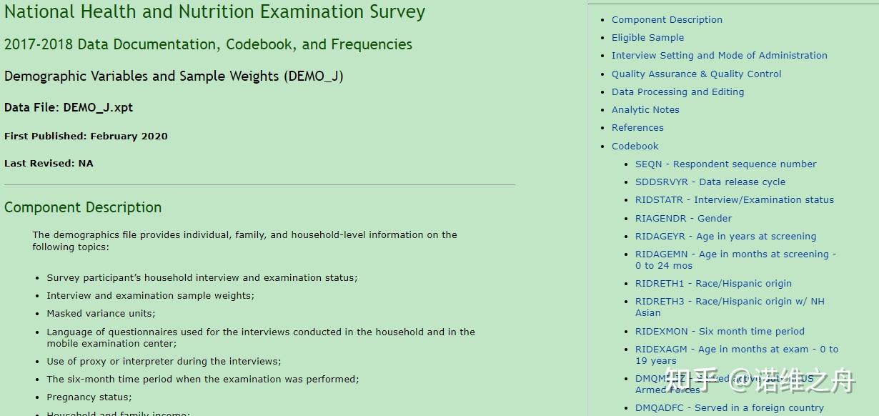 IF=6分+的NHANES论文复现精讲—— 打牢医学数据分析基本功 - 知乎