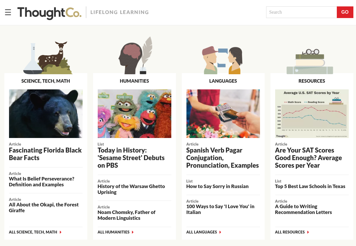 酷站推荐 - thoughtco.com - ThoughtCo | Education - 知乎