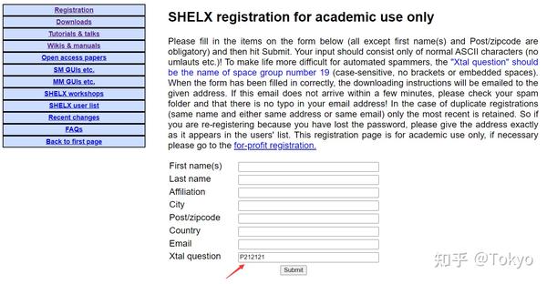 SHELX网站注册Xtal question答案兼空间群表 - 知乎