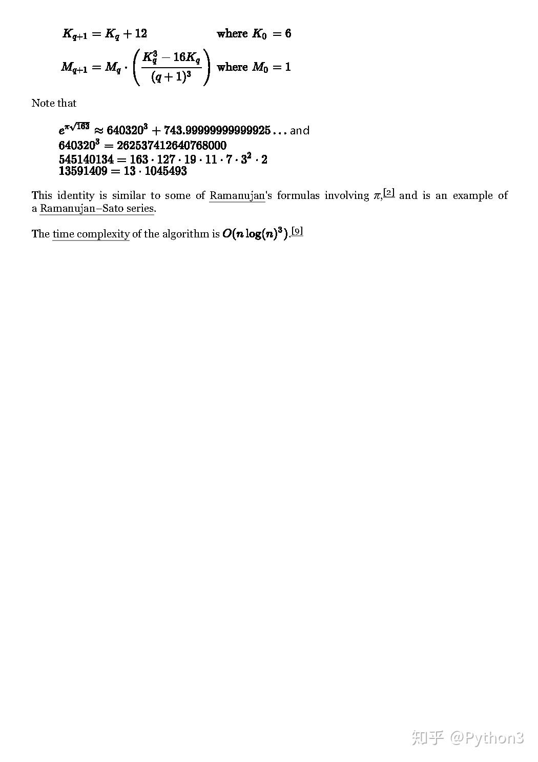 Python3圆周率的算法实现和原理——楚德诺夫斯基算法Chudnovsky algorithm - 知乎