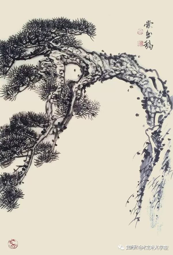 【连载】值得收藏的88种国画松树画法课稿（二） - 知乎
