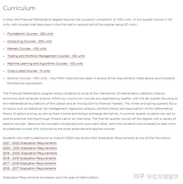 干货分享！项目解析U of Chicago-MS in Financial Mathematics项目 - 知乎